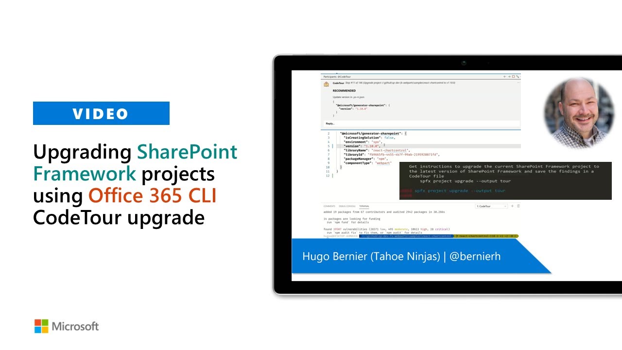Upgrading SharePoint Framework projects using Office 365 CLI CodeTour upgrade