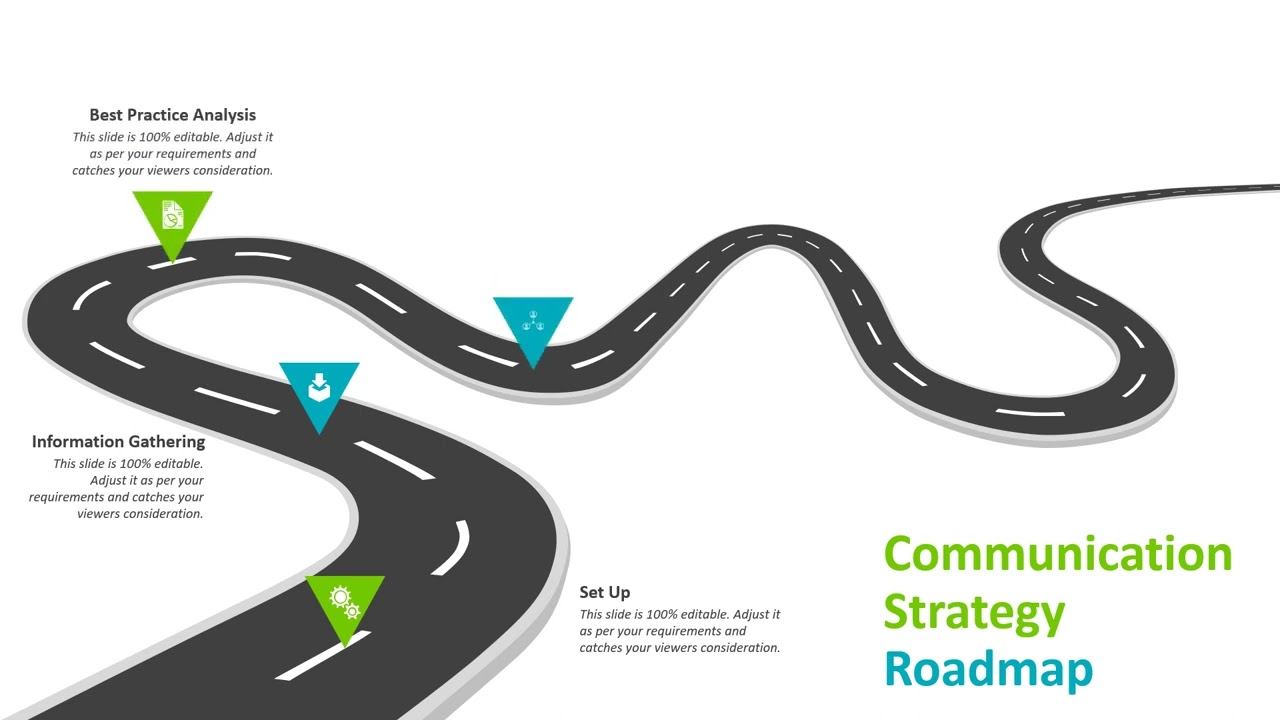 Communication Strategy Roadmap PowerPoint Template | Kridha Graphics