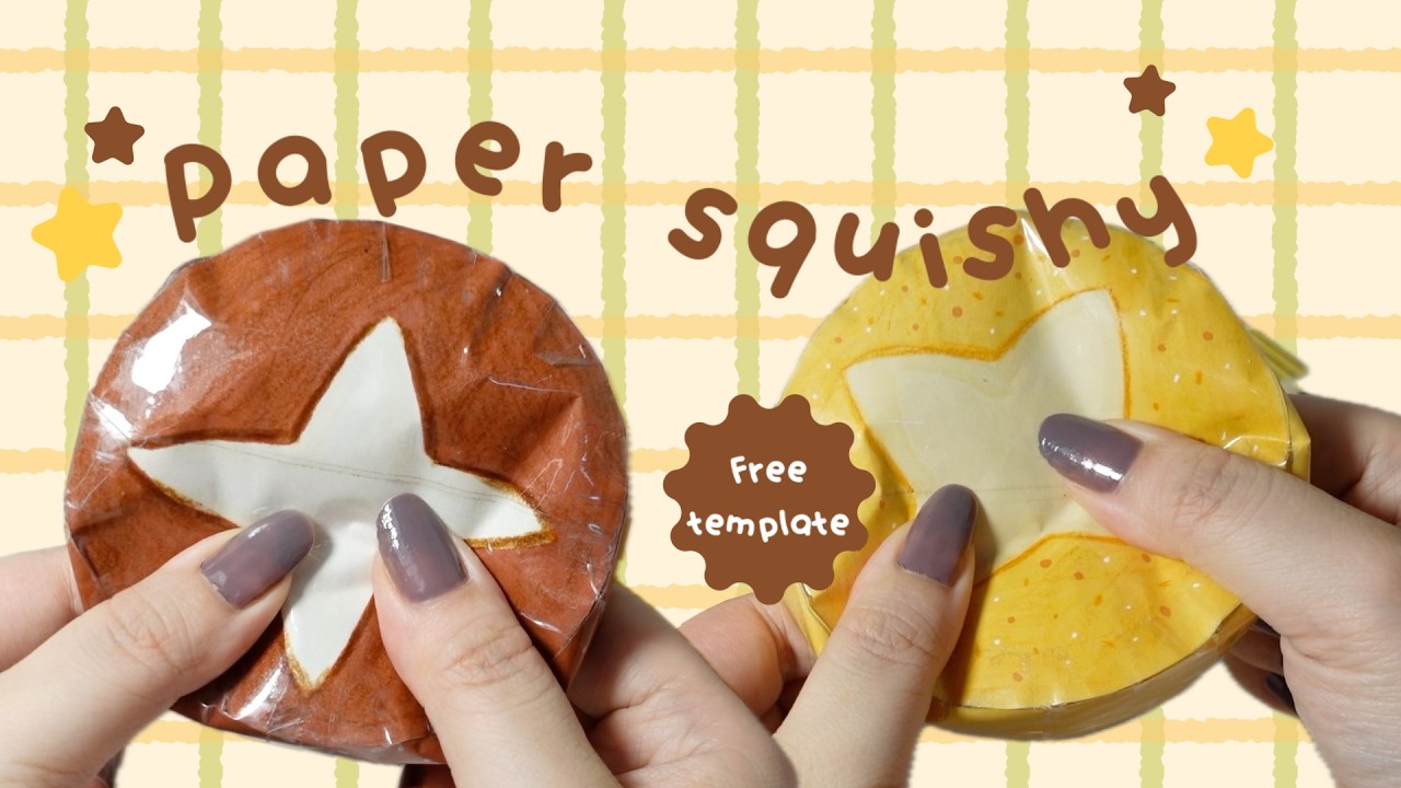 my first time making paper squishies 🍄‍🟫🥯 free template printable ✂️