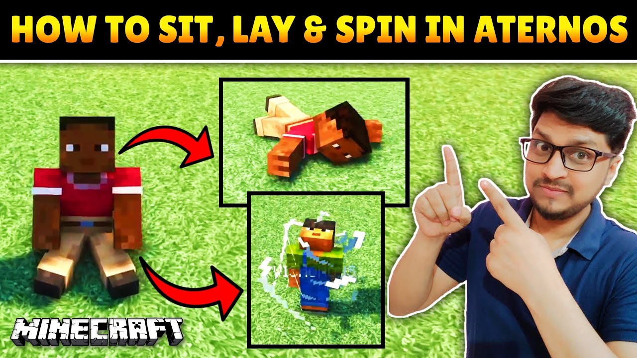 How To Sit Lay & Spin in Minecraft Aternos Server | Gsit Aternos Plugin Tutorial in Hindi