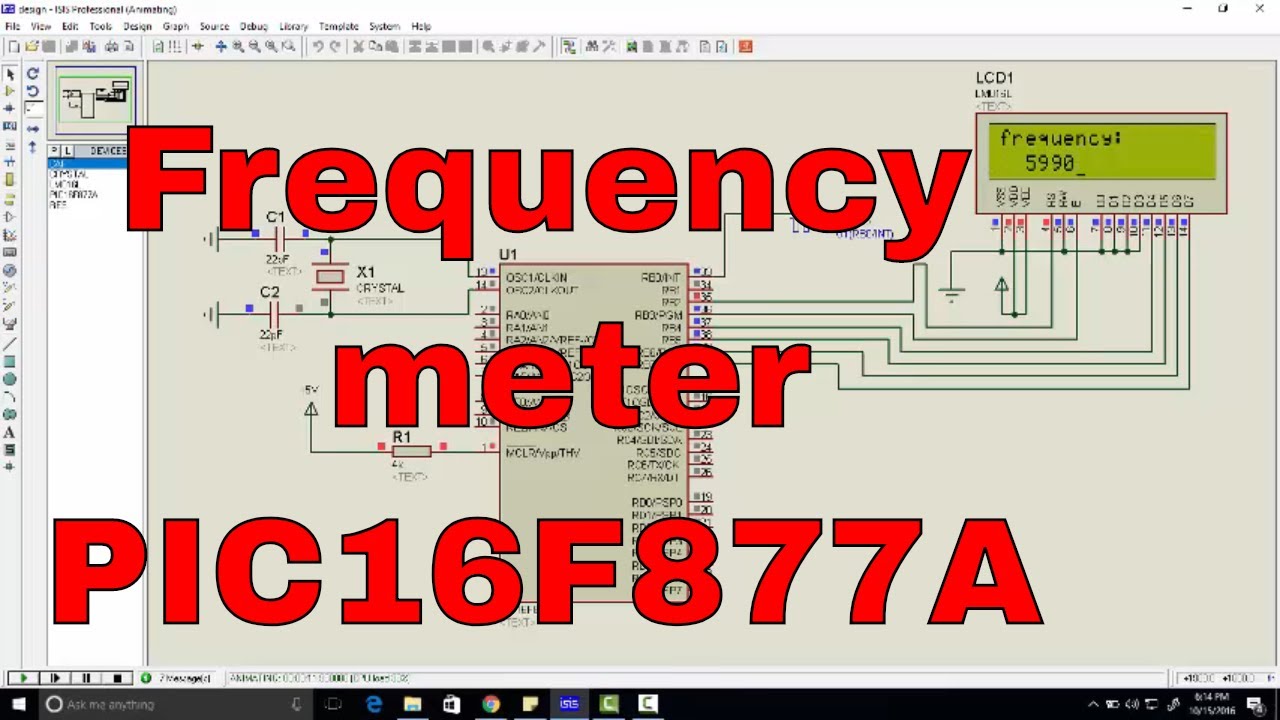 Digital frequency meter using pic16f877a microcontroller