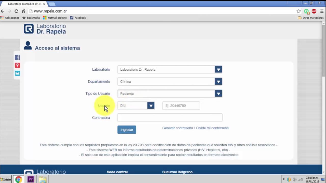 Instructivo de resultados web - Laboratorio Dr. Rapela