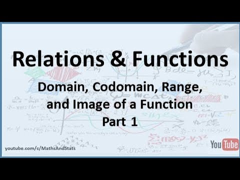Relations and Functions: Domain, Codomain, Range and the Image of a Function - Part 1