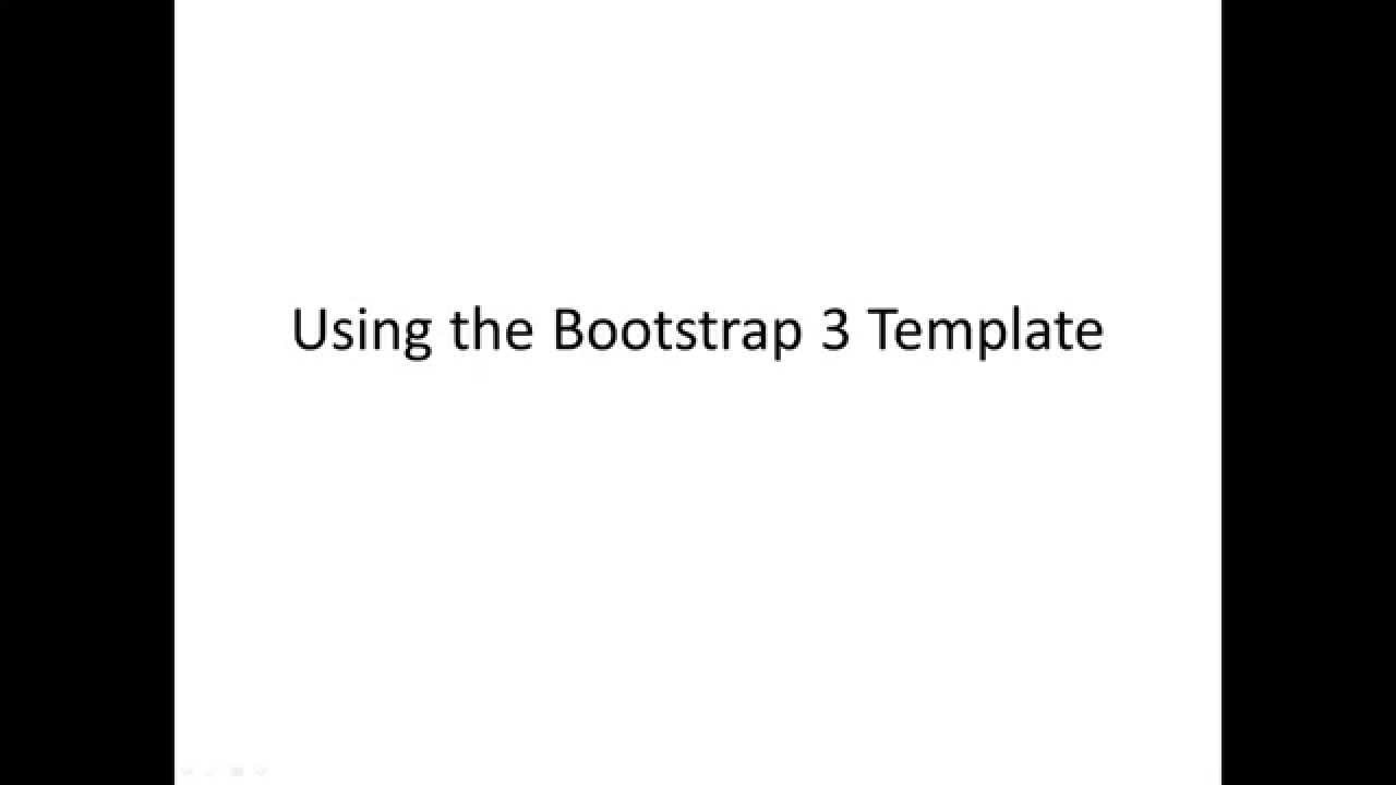 How to use the Bootstrap-3-Template