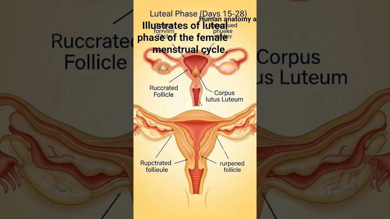 Illustrates the luteal phase of the female menstrual cycle|Human anatomy art
