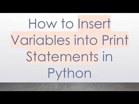How to Insert Variables into Print Statements in Python