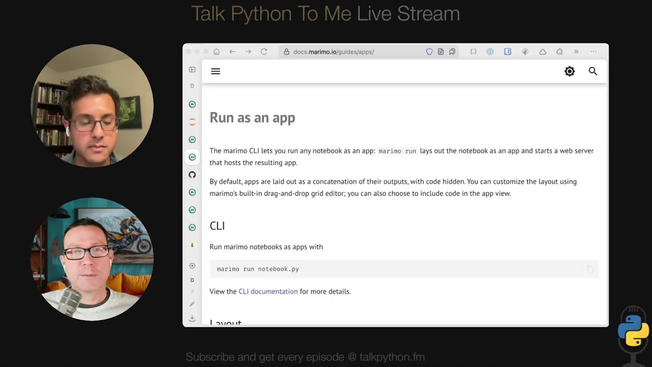 Marimo - Reactive Notebooks for Python - Talk Python to Me Ep. 501
