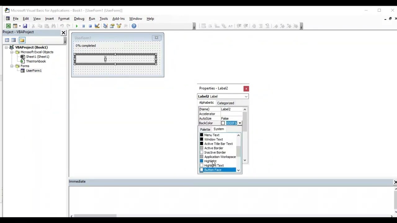 Progress bar using VBA