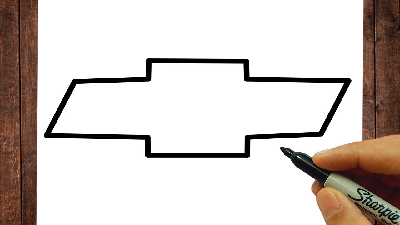 HOW TO DRAW CHEVY LOGO EASY | SIMPLE LINE ART TUTORIAL