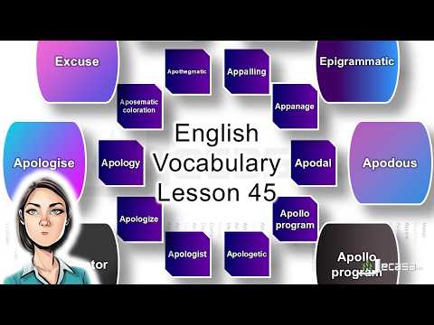 English Vocabulary - Lesson 45 | Apologize, Apparel, Appalling, Apparent motion, Apodal | Synonyms