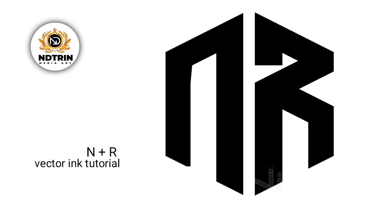 N + R logo design idea | vector ink tutorial