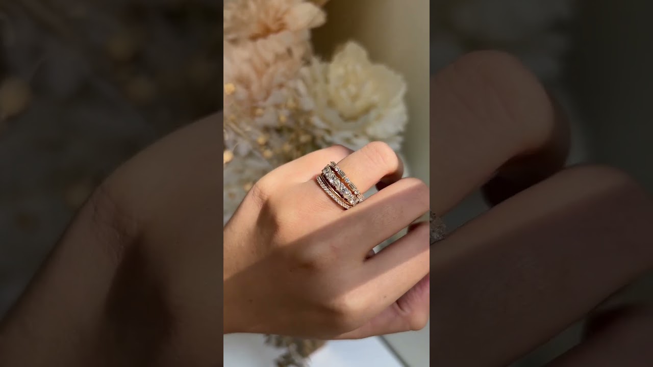 This Art Deco inspired stack 🥹 #engagementring #engaged #wedding #ring