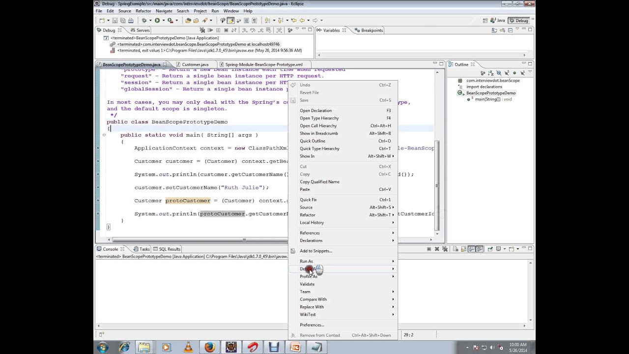 SPRING FRAMEWORK PROTOTYPE BEAN SCOPE DEMO