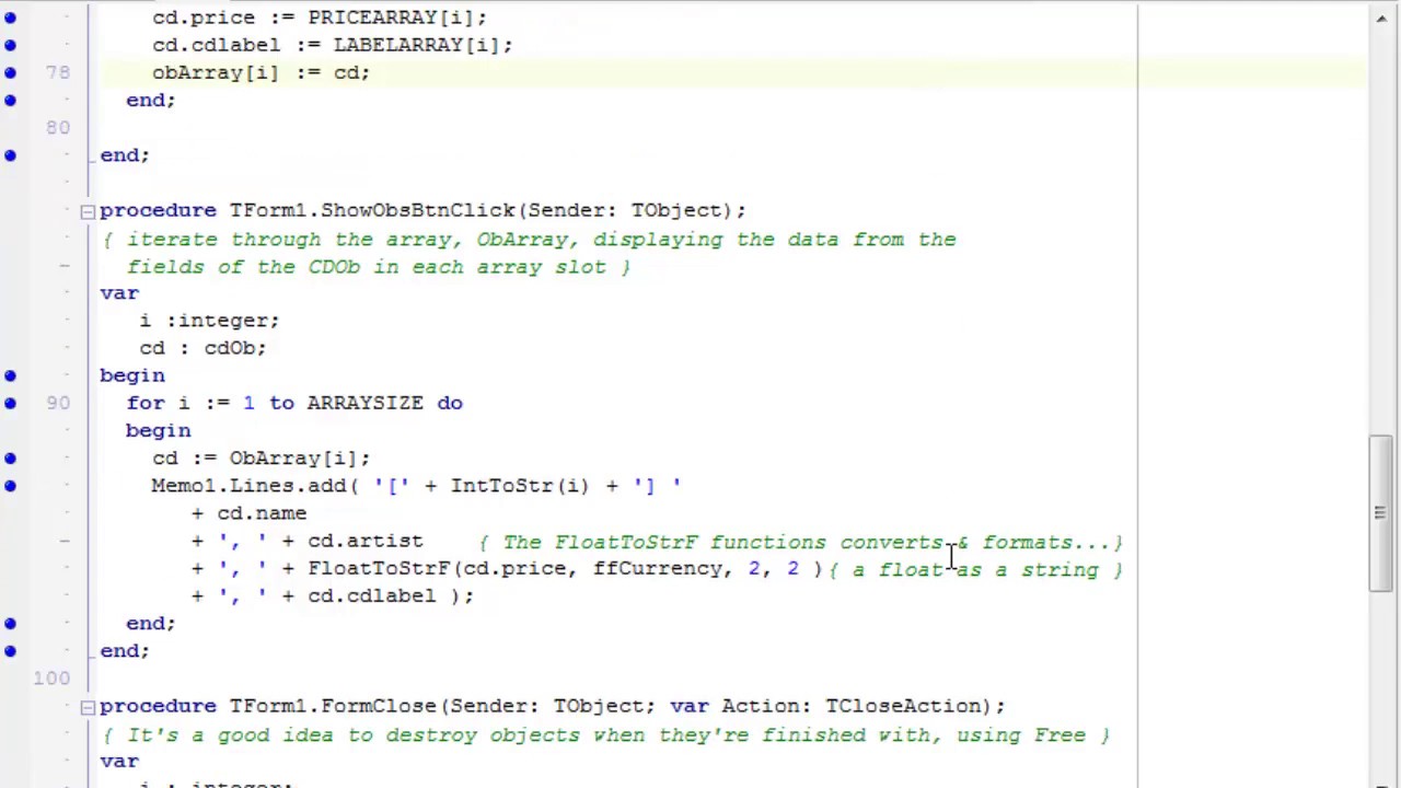 Learning Pascal x25 Classes and Objects
