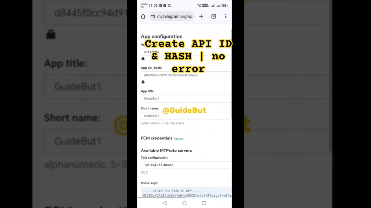 (FIXED!) Error in Creating API ID and API HASH in Telegram