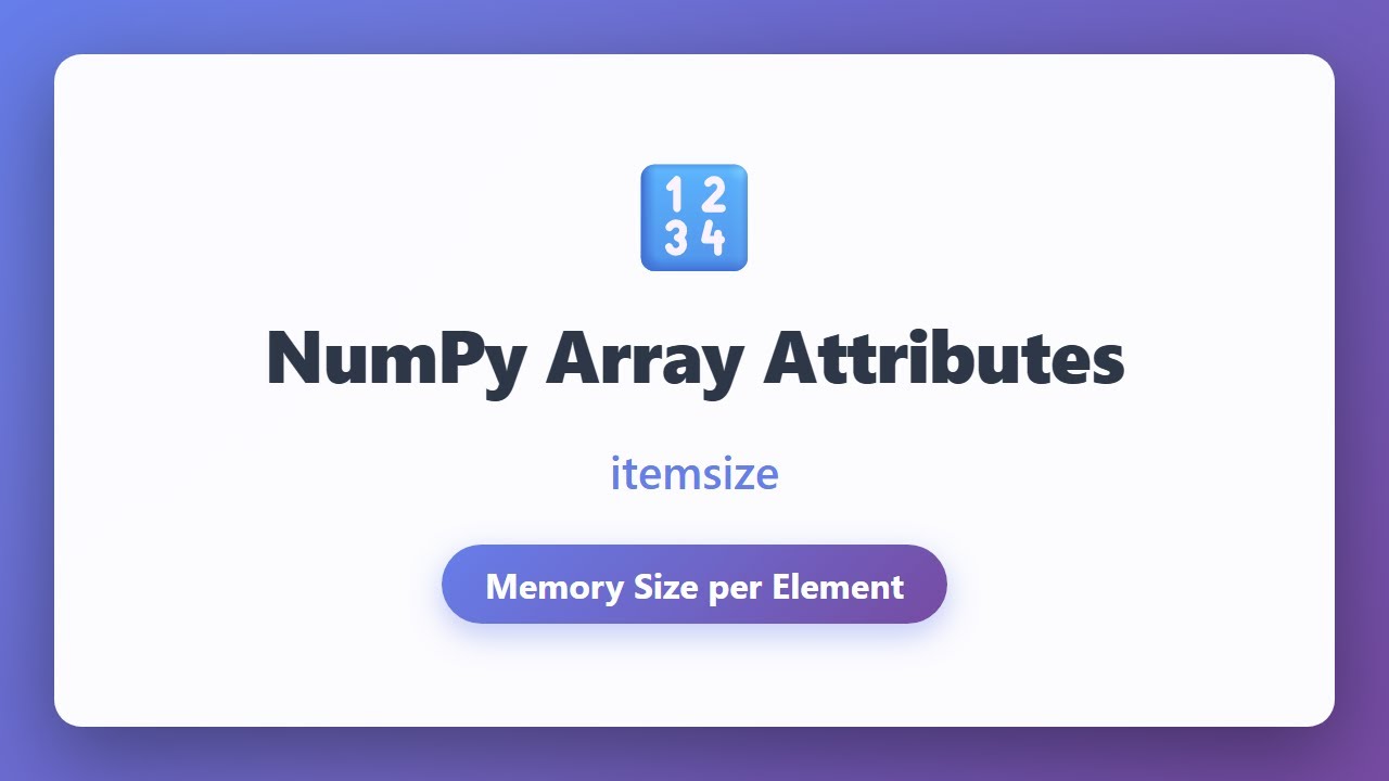 NumPy Array Attributes: itemsize Explained | Memory Size Tutorial for Beginners