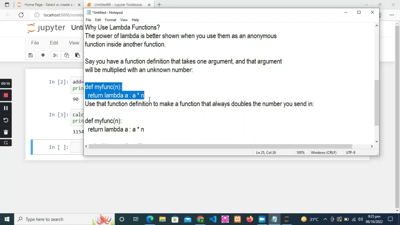 anonymous lambda function inside another function