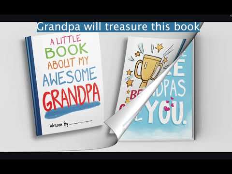 A Little Book About My Awesome Grandpa - Fill In The Blank Hardcover Book With Prompts For Kids