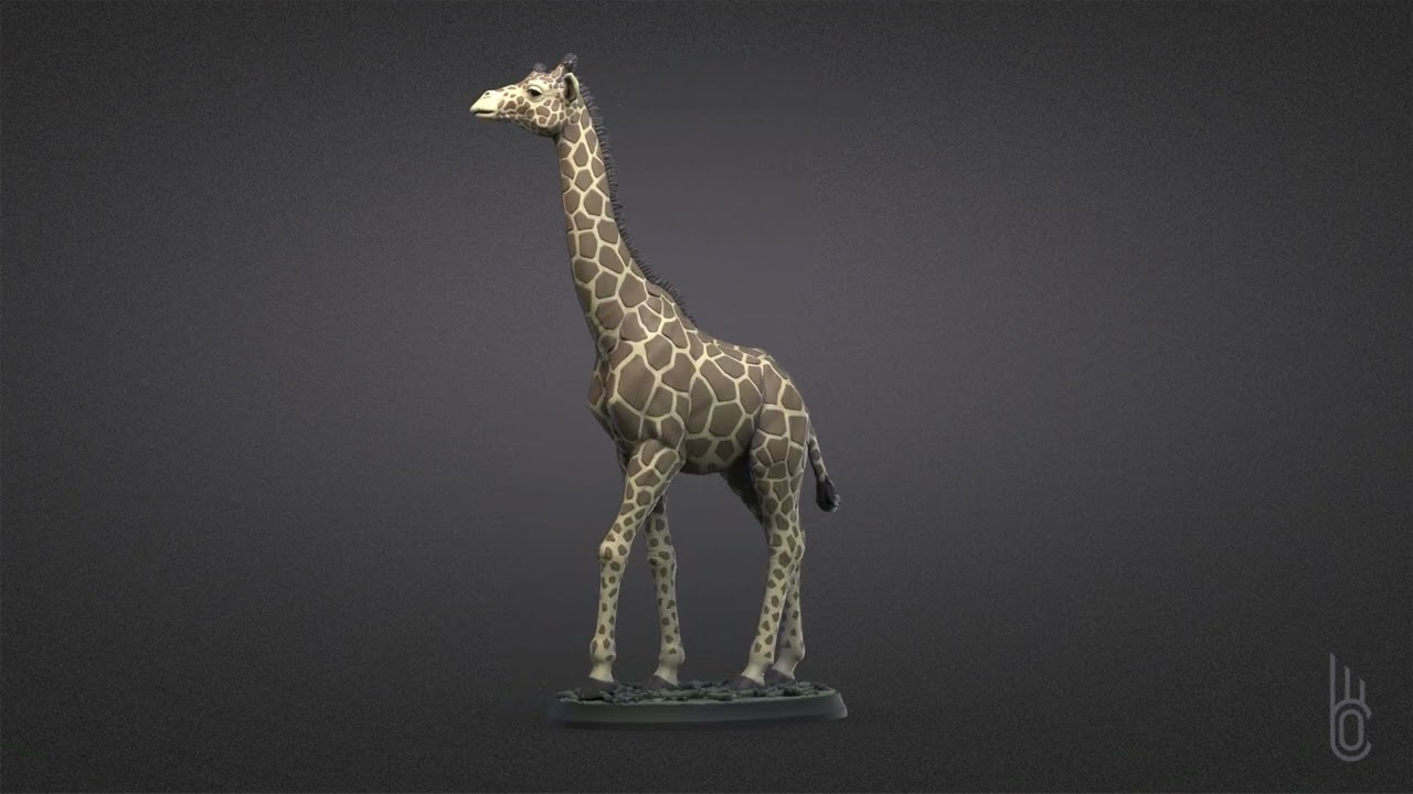 Giraffe. 3D sculpture. Print model.