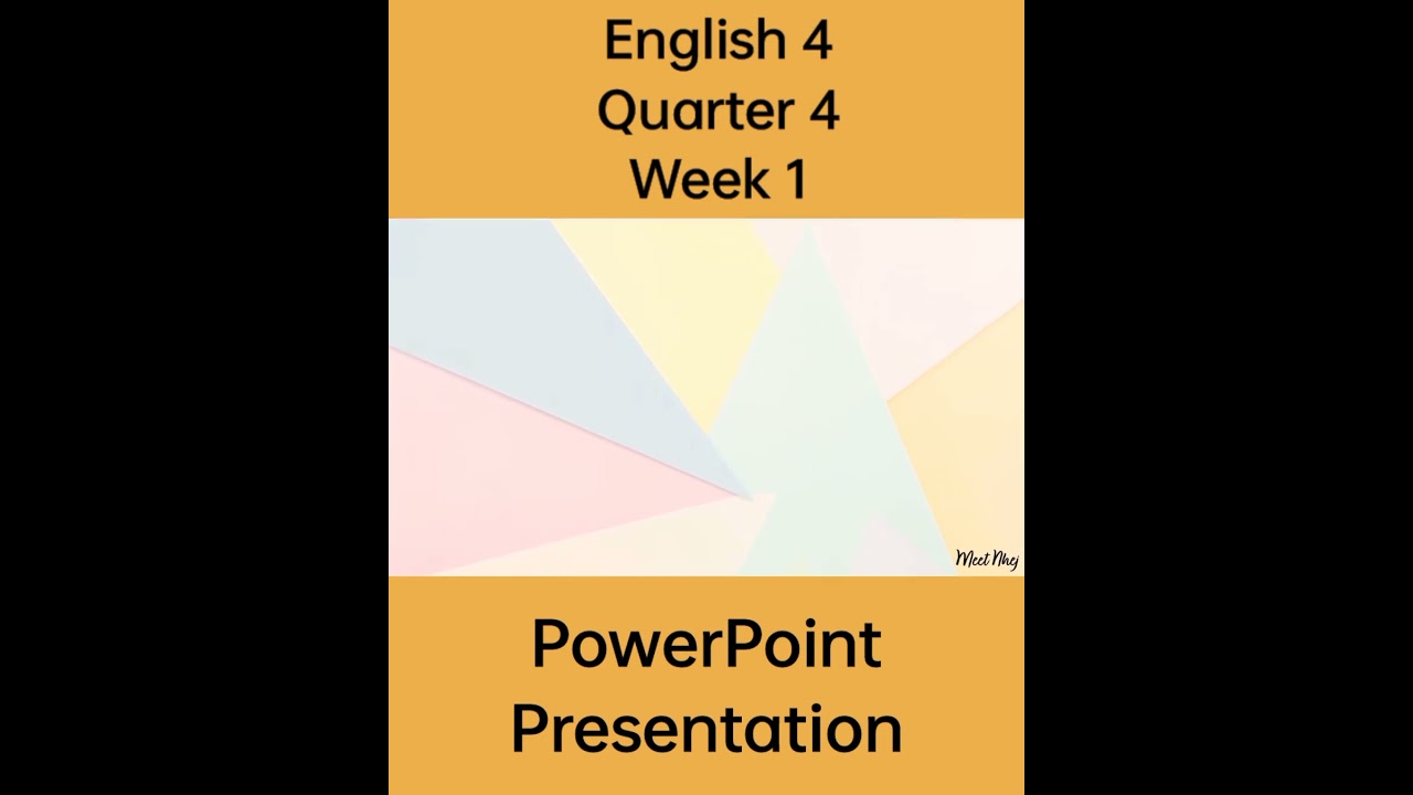 English 4 Matatag Curriculum PowerPoint Presentation Quarter 4 Week 1 #grade4matatag #grade4 #ppt