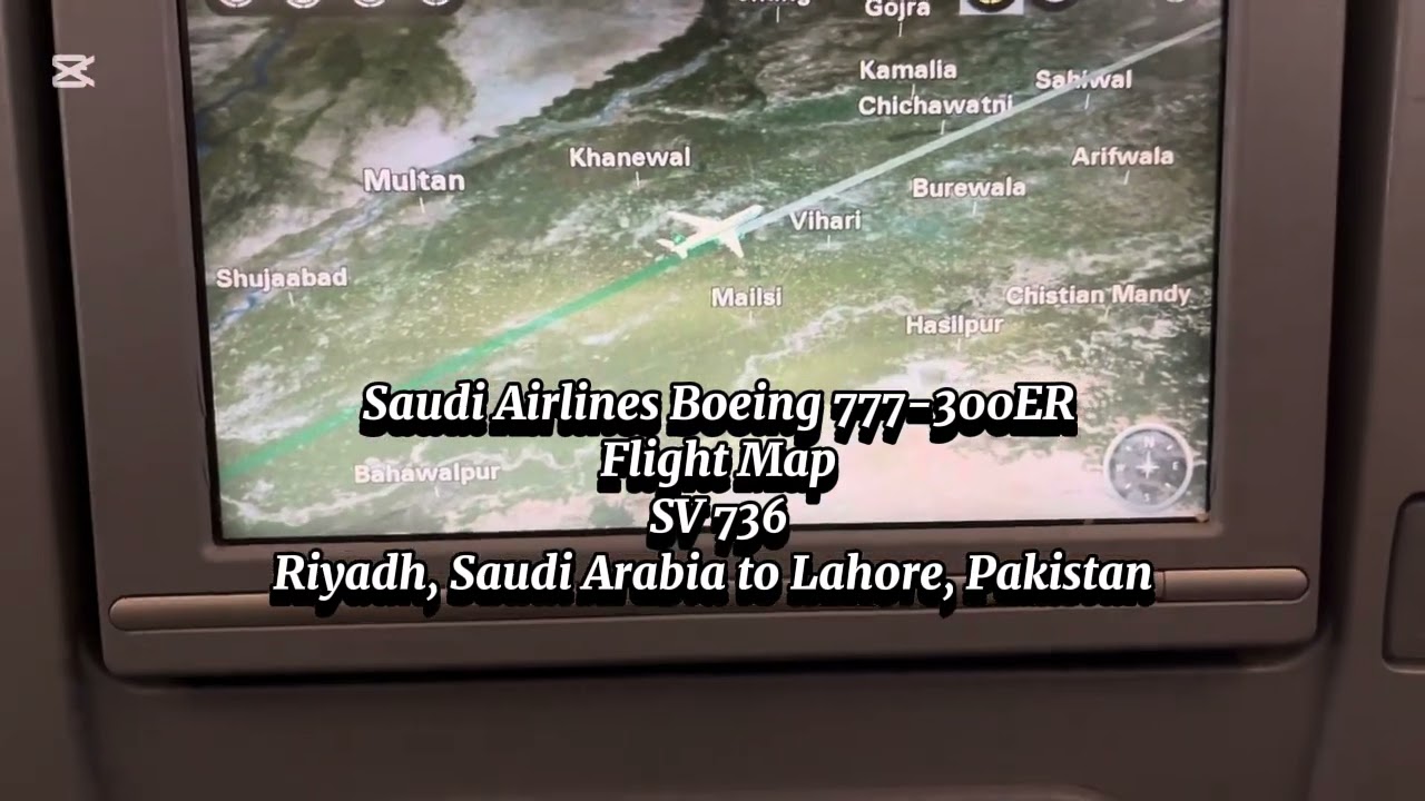 Saudi Airlines Boeing 777-300ER Map View