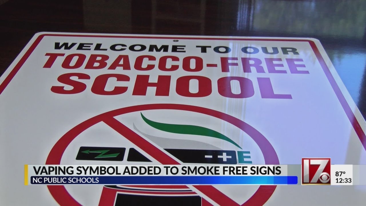 Vaping symbol added to smoke free signs