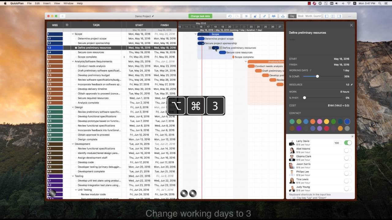 QuickPlan for Mac quick start - 3. Reporting