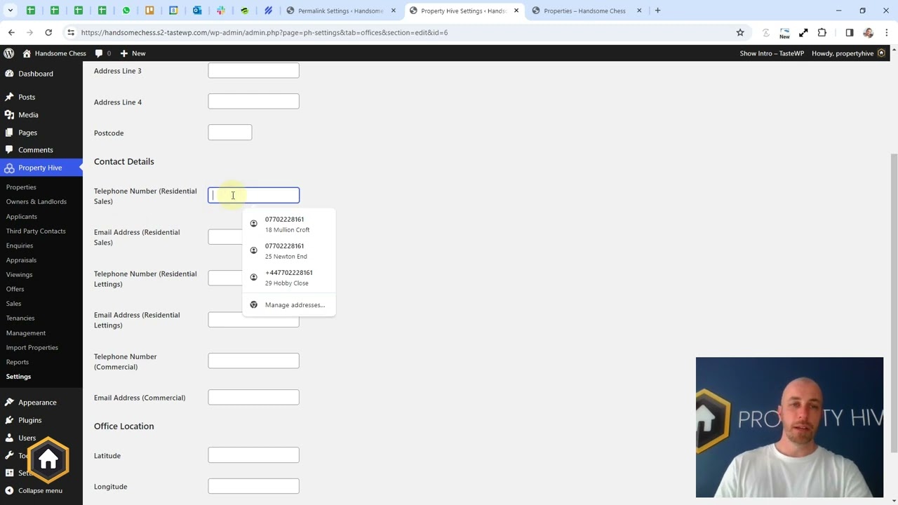 2. Core Plugin/Settings - General-Offices