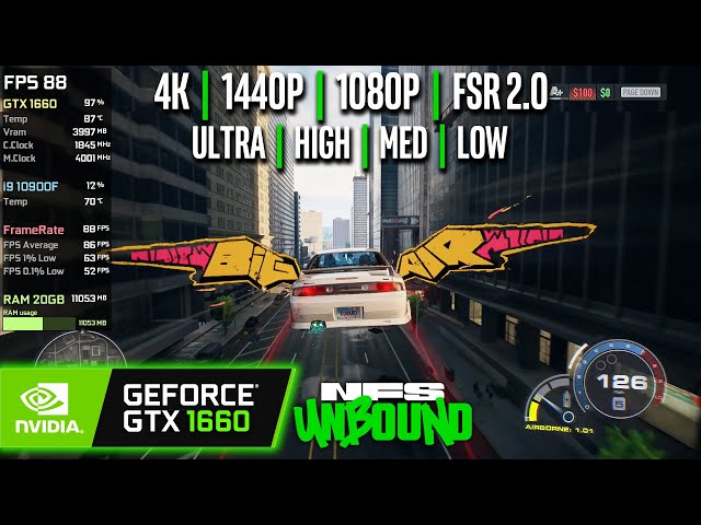 Need for Speed Unbound: Best graphics settings for GTX 1660