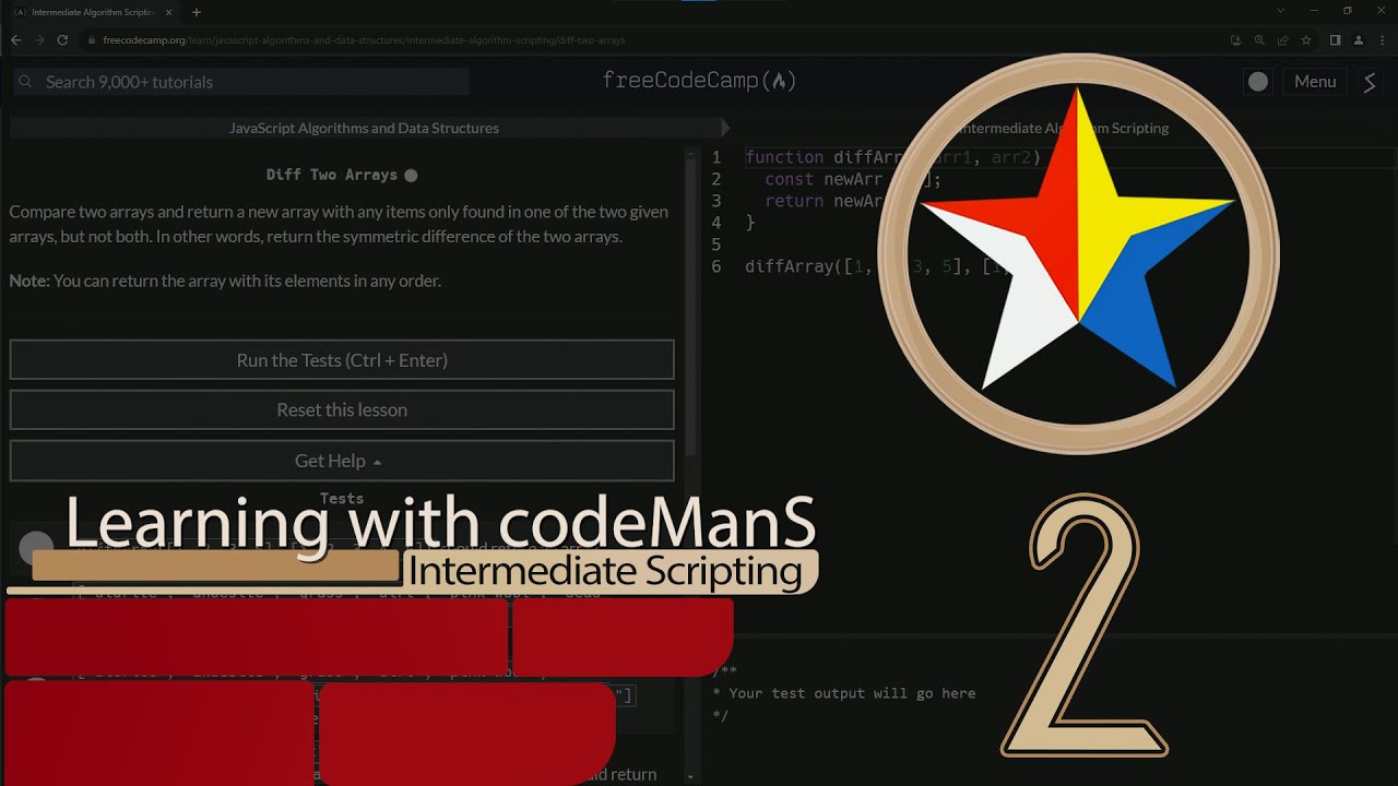 Diff Two Arrays | Intermediate Algorithm Scripting | freeCodeCamp