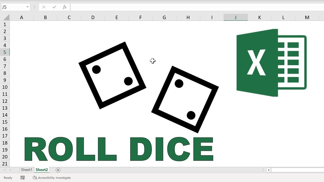 Roll of the dice in excel