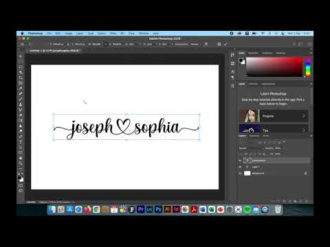 How To Access Hearts & Alternate Characters from Joseph Sophia Script Font Using Photoshop
