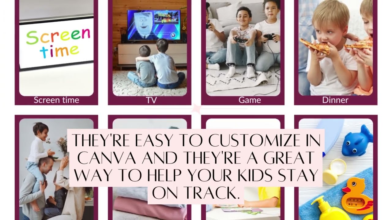 Daily Routine Cards for Kids - Printable Cards and Customizable Canva Templates