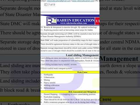 Disaster management: UPSC-UPPCS Mains