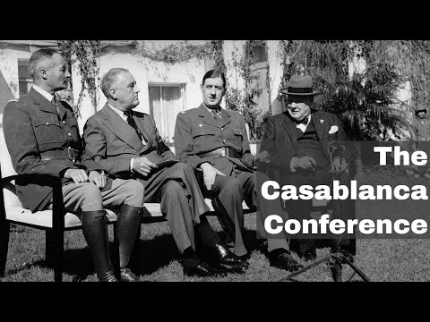 14th January 1943: Roosevelt and Churchill meet at the Casablanca Conference in Morocco