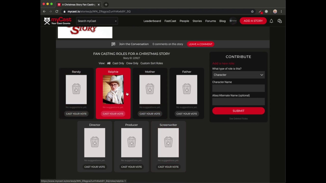 How to Add Characters on myCast