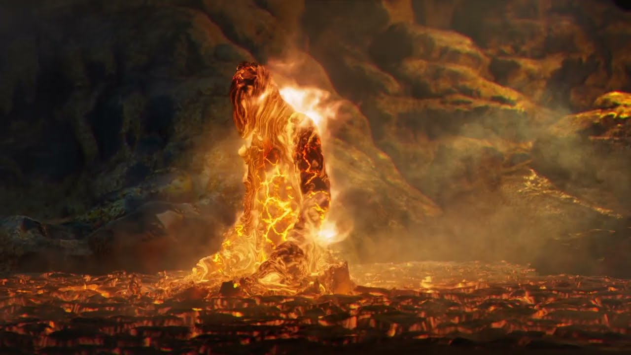 Lava simulation in Houdini using MPM - BREAKDOWN - Render in Karma XPU.