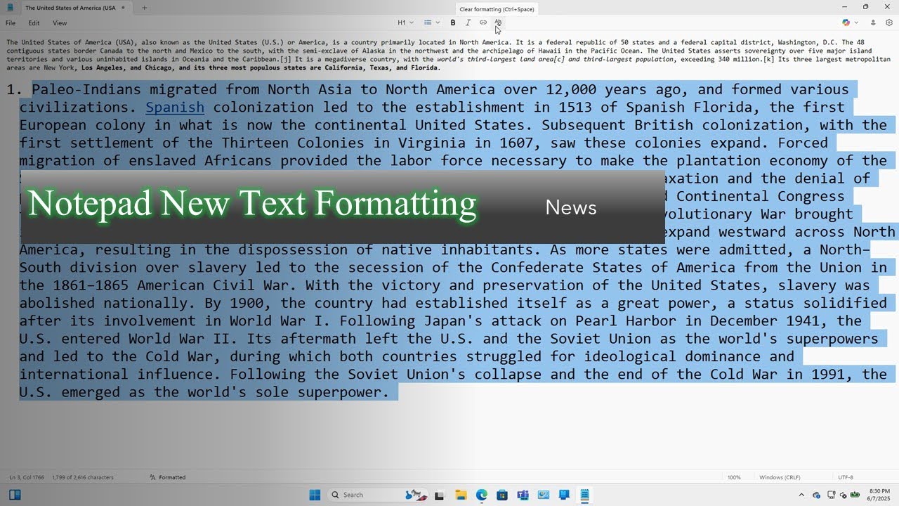 Notepad New Features 