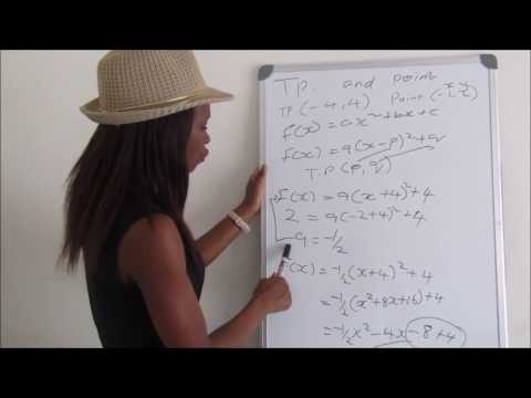 Finding Equation of Parabola given Turning Point & Another Point on the Graph | Lesson 36