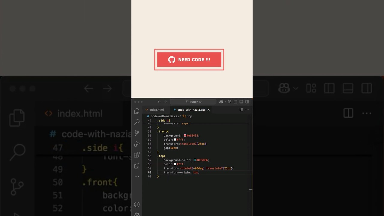 Day 17 - CSS 3D Flip Hover GitHub Button | 30 Days 30 Buttons  #coding  #cssanimation #htmlcss