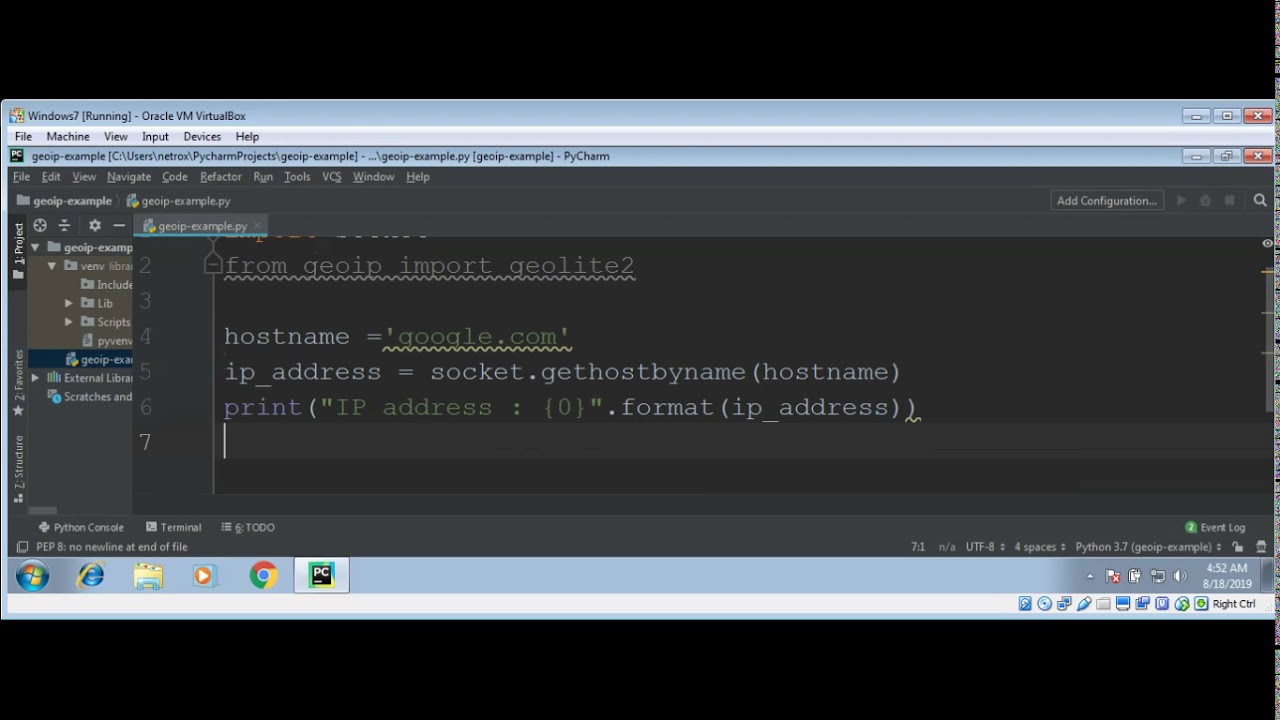 How to get the geolocation from an IP address or domain in Python