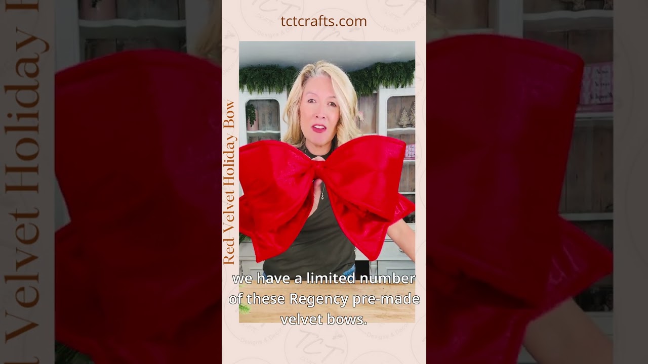Premade UV Weather Resistant Velvet Red Bow – Classic Accent for Wreaths & Outdoor Decor