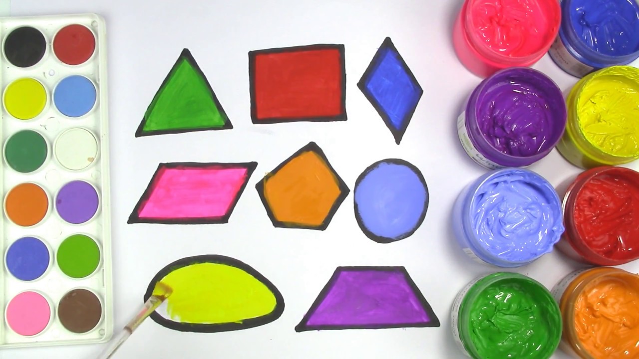Shapes Coloring Page | Learning Math for Kids | Learn Coloring and Painting