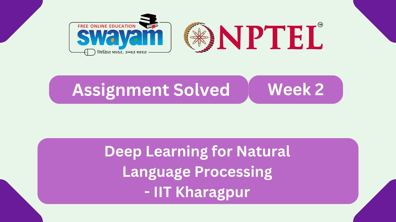 Deep Learning for Natural Language Processing Week 2 | NPTEL ANSWERS 2026 #nptel2026 #myswayam