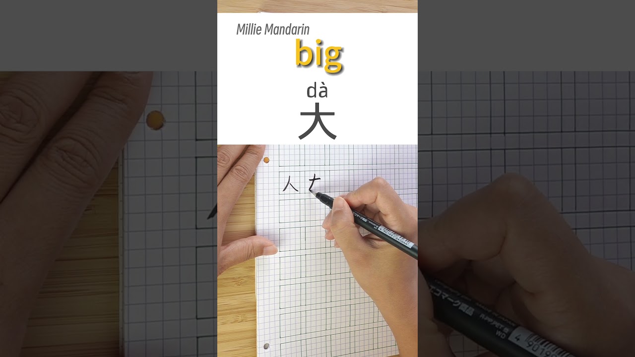 Learn Chinese Character⎮Da: BIG⎮Handwriting⎮Chinese Hanzi⎮Write Chinese⎮Millie Mandarin