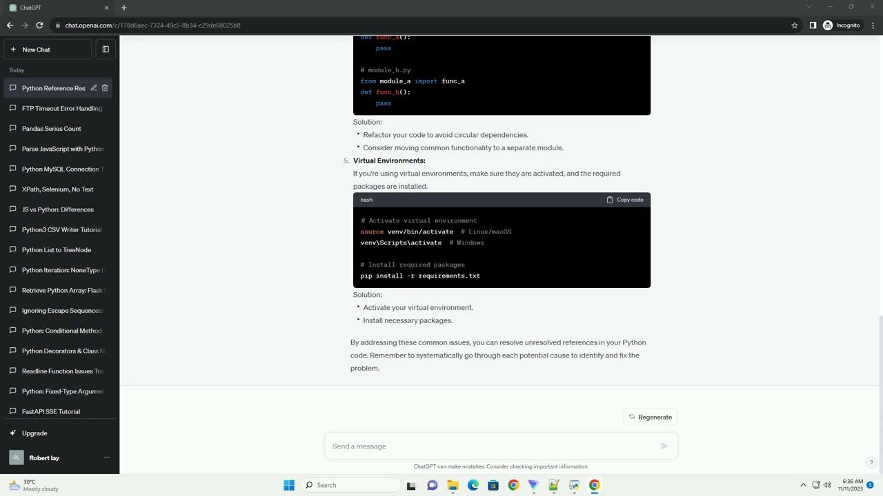 Python unresolved reference