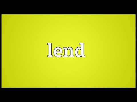 lend meaning in English