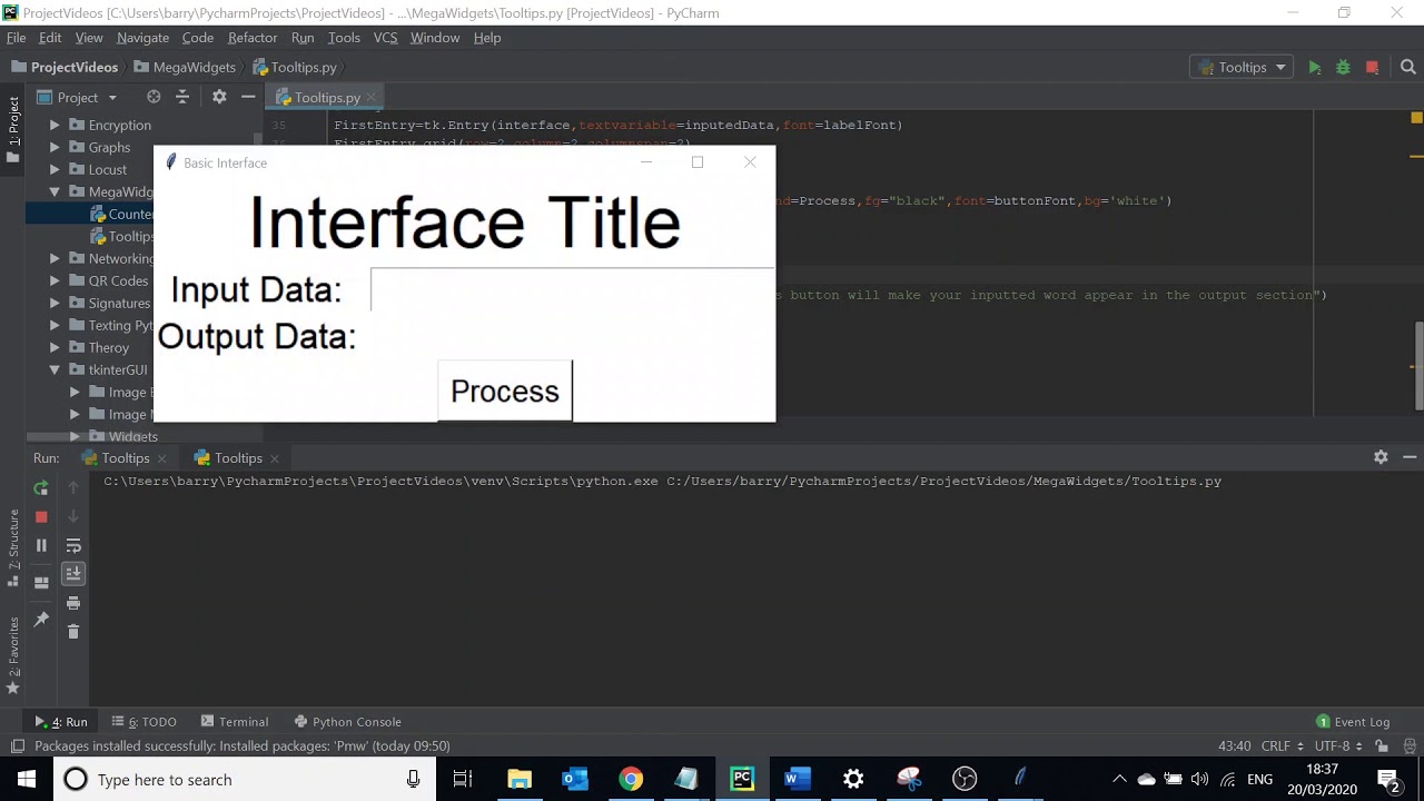 PythonMegaWidgets - Balloon Widget (Tooltips)