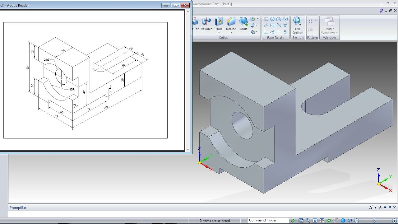 Solid Edge Synchronous Technology Tutorial for Beginners - 1