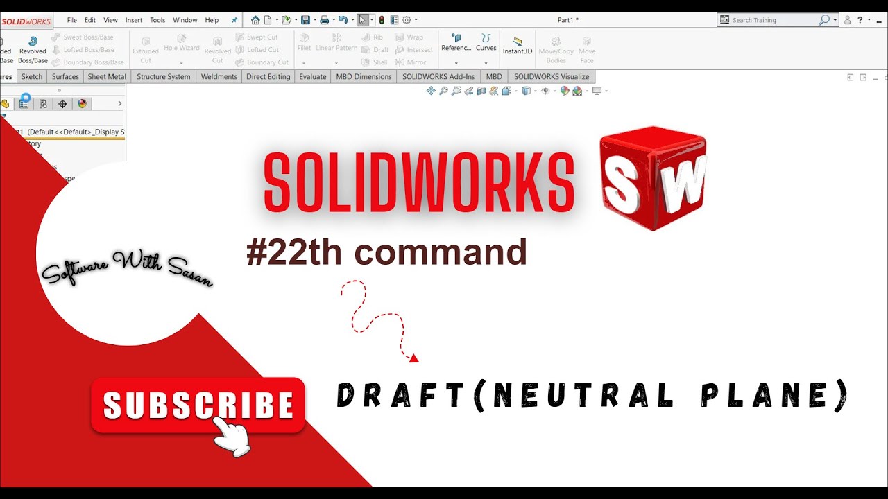 How to use draft (neutral plane) in solidworks